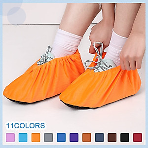 11 Pairs Reusable Non Slip Cloth Shoe Covers Washable Thickened Boot Shoe Covers for Indoors and Households, 11 Colors