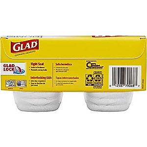 GladWare Home Mini Round Food Storage Containers, Small Food Containers Hold 4 Ounces of Food, 8 Count Set | With Glad Lock Tight Seal, BPA Free Containers and Lids