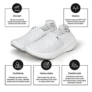 Woven Shoes Basic, Casual Woven Slip On Walking Shoes for Everyone, Comfortable Shoes and Light-Weight Shoes, Handmade Shoes, White, Size 6