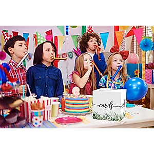 ZEDEV Greenery Floral Card Box, Reception Box for Baby Shower, Wedding, Bridal Shower, Engagement, Birthday Party Game Supplies, Decorations, Set of 1(BOX-15)