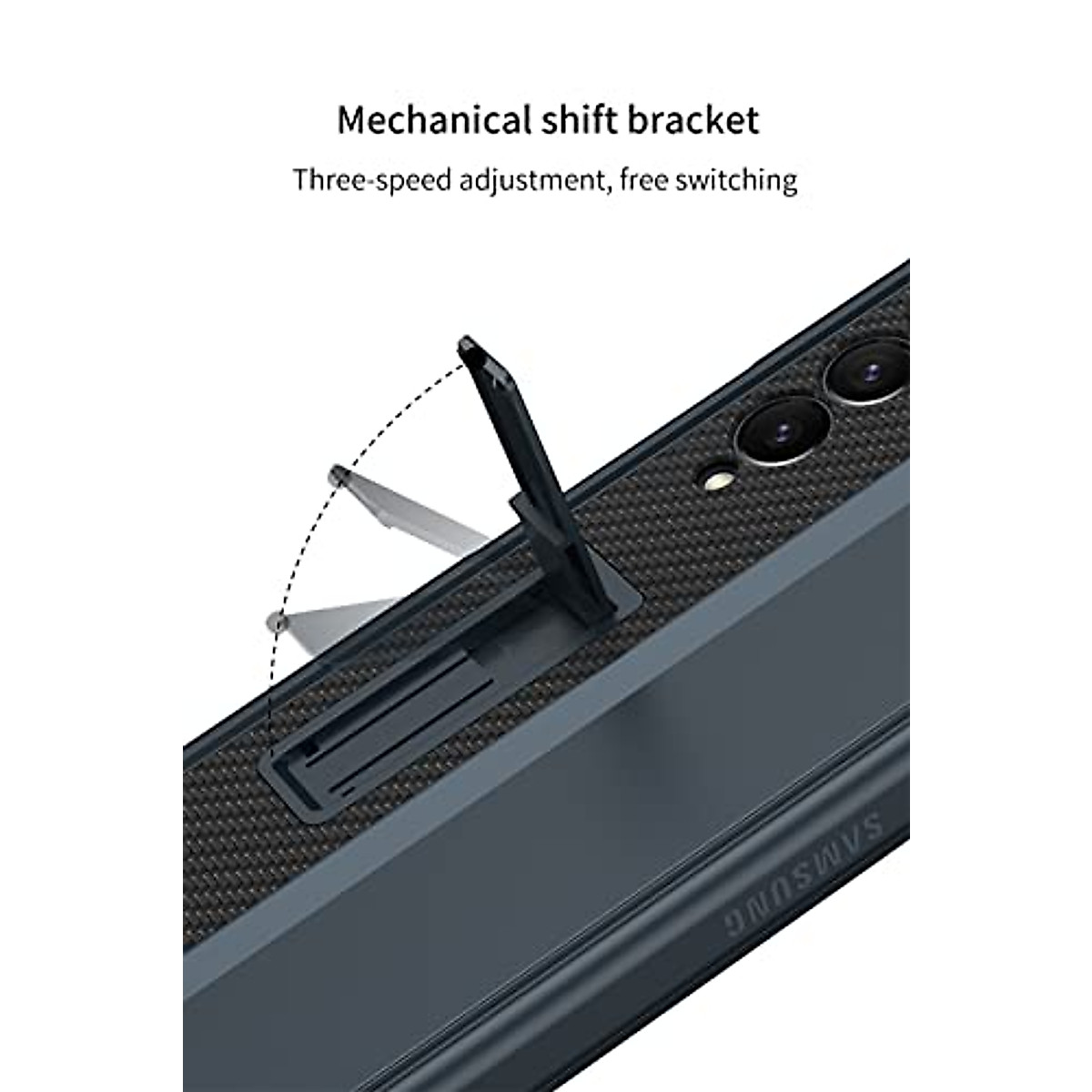 BAILI Galaxy Z Fold4 Case with Kickstand,360° full body protection Built-in Three-speed Adjustable Stand for Z Fold 4,Come with HD Explosion-proof Glass Screen Film for Samsung Galaxy Z Fold4-Wine Red