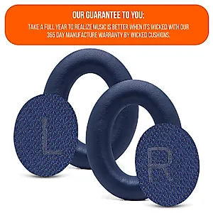 WC Wicked Cushions Upgraded Replacement Ear Pads for Bose QC35 & QC35ii (QuietComfort 35) Headphones & More - Softer Leather, Luxurious Memory Foam, Added Thickness, Extra Durability | Midnight Blue
