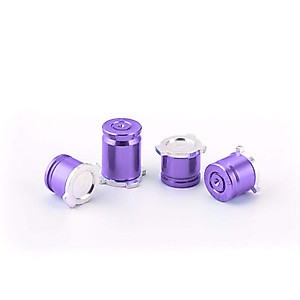 Metal Thumbsticks Joysticks for Xbox One Controller, Aluminum Alloy ABXY Bullet Buttons Analog Grip Replacement Parts for Xbox One S/X/Series X Controllers with Installation Tool(Purple)