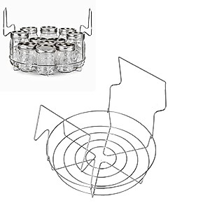 Fdit Stainless Steel Canning Rack, Kitchen Insulated Canning Steam Basket Anti Rust Anti Scalding Foldable Contoured Steel Handles Rack