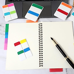 320PCS Sticky Index Tabs Transparent Sticky Notes Colored Page Markers Writable and Repositionable File Tabs Flags Self Adhesive Sticky Notes Tabs for Annotating Books Binders and File Folders