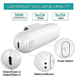 Camgeet 5000mAh Battery Pack for Meta/Oculus Quest 2 Accessories，Lightweight and Stable Clip-On Battery Pack for Quest 2/USB-C Phone Extends 2+ Hours of Playing Time