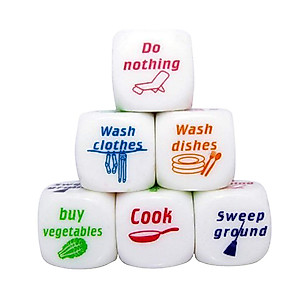 NUOBESTY 1 Set of Novelty Dice Game Dice Housework Dice Dice for Couple
