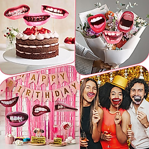 cobee Party Photo Booth Props, 20pcs Funny Mouth Lips Photo Booth Prop with Wood Stick Novelty Selfie Handheld Props for Carnival, Wedding, Birthday, Graduation, Party, Halloween Accessories(Style A)