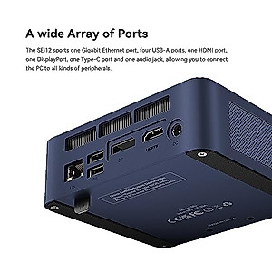 Beelink SEI12 Mini PC with Intel Core i5-12450H(8C/12T), 16GB DDR4, 500GB NVMe M.2 SSD, Dual Display 4K@60Hz Output, WiFi 6, Bluetooth 5.2 W-11 Mini Desktop Computer