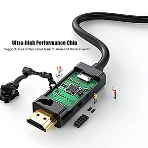DisplayPort to HDMI HDTV Cable 3 feet, Display Port DP to HDMI Cable Male to Male Adapter 1080P Support Video and Audio - Gold-Plated