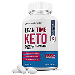 Lean Time Keto Pills Includes Apple Cider Vinegar goBHB Exogenous Ketones Advanced Ketogenic Supplement Ketosis Support for Men Women 60 Capsules