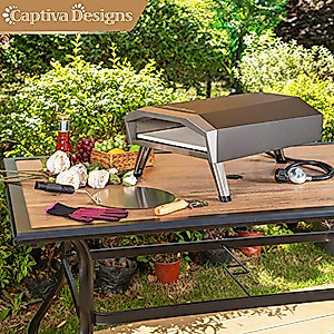 Captiva Designs Portable Outdoor Pizza Oven, Gas Pizza Oven for 13" Pizza, Propane Pizza Maker with Necessary Accessories - Ideal for Any Outdoor Kitchen