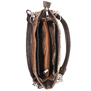 Zelris Turquoise Stone Concho Peacock Feather Women Conceal Carry Handbag (Turquoise)