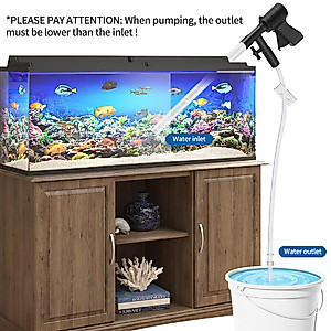 Aquariun Gravel Cleaner, Quick Water Changer, Gravel Vacuum for Aquarium,with Air-Pressing Button，Fish Tank Vacuum Gravel Cleaner Kit for Water Changing Sand Washing with Fish Tank Cleaning Brush