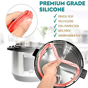 Silicone Sealing Ring for InstaPot - 3 Pcs Replacement Silicone Gasket Seal Rings with 3 Colors(Red, Clear and Blue) - Gasket Accessories for 5/6 Qt InstaPot…