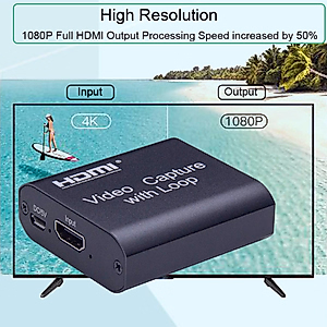 HDMI Capture Card USB2.0, TOKANI 1080P Audio Video Game Capture Converter with Loopout Support 4K Input 1080p Output for PS3 PS4 Xbox Wuli Live OBS Stream and Recorder