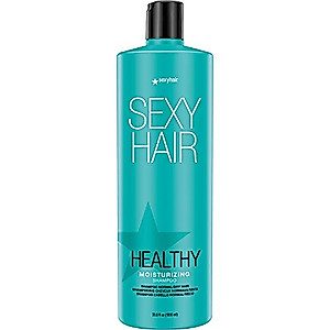 SexyHair Healthy Moisturizing Shampoo, 33.8 Oz | Moisture, Slip, Detangling, and Shine | SLS and SLES Sulfate Free | All Hair Types