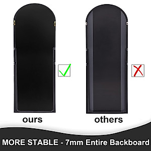 MEETDH Full Length Body Mirror, Arched Long Mirror, Black Body Mirror for floor & Wall, Large Metal Wall Mirror 65x22 inch, Tall Dressing Mirror for Bedroom, Living Room