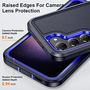 BaHaHoues for Samsung Galaxy S23 Case, Samsung S23 Phone Case with Built in Kickstand, Shockproof/Dustproof/Drop Proof Military Grade Protective Cover for Galaxy S23 5G (Dark Blue/Sapphire)