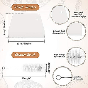 3 Pieces Tamis Flour Sieve Set Round Fine Sieve 6 Inch Stainless Steel Baking Tamis Mesh Sifter 60 Mesh with Clean Brush and Dough Scraper