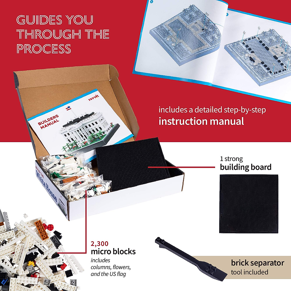 REVVIT Architecture White House Micro Building Blocks (2300 Pieces) Creative Building Set for Adults and Teens.