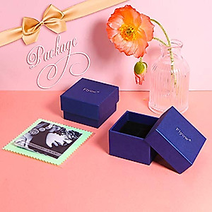 FLYOW 925 Sterling Silver Stacking Initial Letter and Lucky Star Ring Alphabet Adjustable Open Rings Engraved Always in my heart, Great Gift for Women Teen Girls (M)