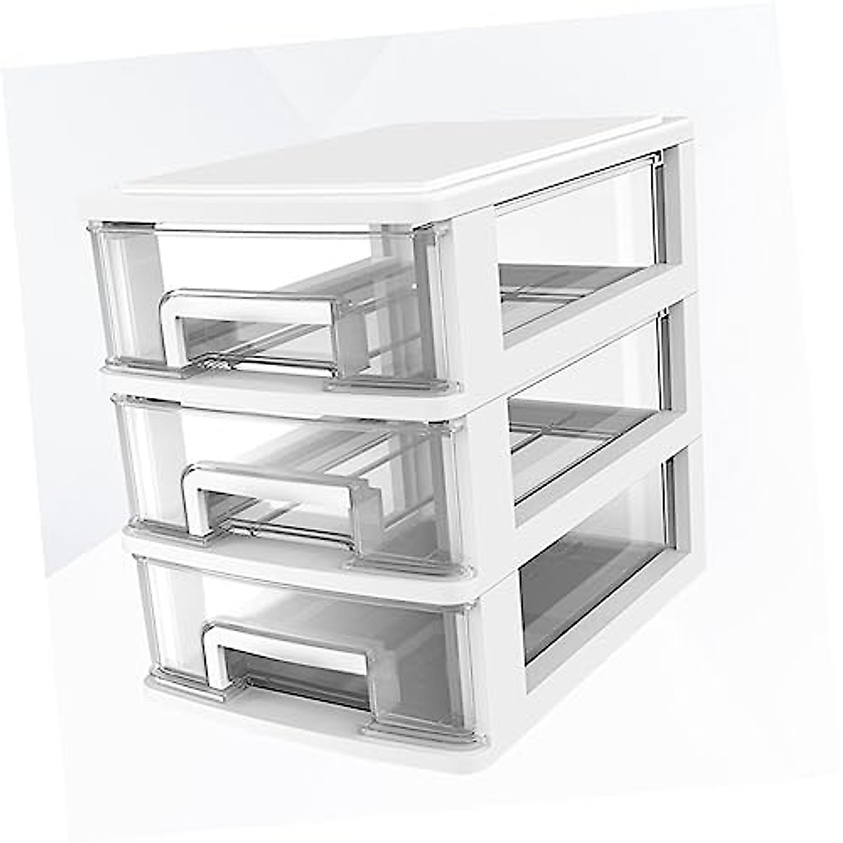 Mikinona Storage Cabinet 6 Tier Stackable Storage Container Jewelery Container Storage 3 Drawer Stacking Drawers Storage Small Drawer Storage Desk Drawer Office Storage Tray Jewelry White