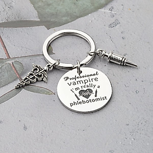 TGBJE Phlebotomy Gift Phlebotomist Gift Professional Vampire I’m Really A Phlebotomist Jewelry Venipuncturist Gift Nurse Jewelry (Phlebotomist key)