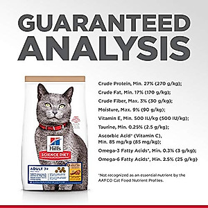 Hill's Science Diet Senior 7+ No Corn, Wheat or Soy Dry Cat Food, Chicken Recipe, 3.5 lb. Bag