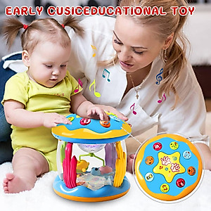 Furktem Baby Toys 12+ Months Ocean Rotating Projector - Early Education Toys with Various Pacify Music/Light for 1 2 3+ Year Old Boys Girls Birthday