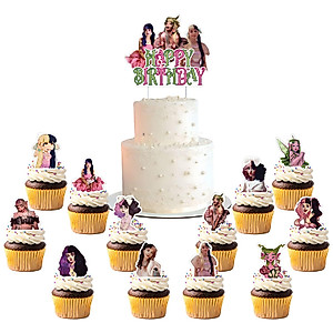 Birthday Party Decorations For Melanie,Party Supplies Set Including Birthday Banner,Cupcake Topper and Balloons