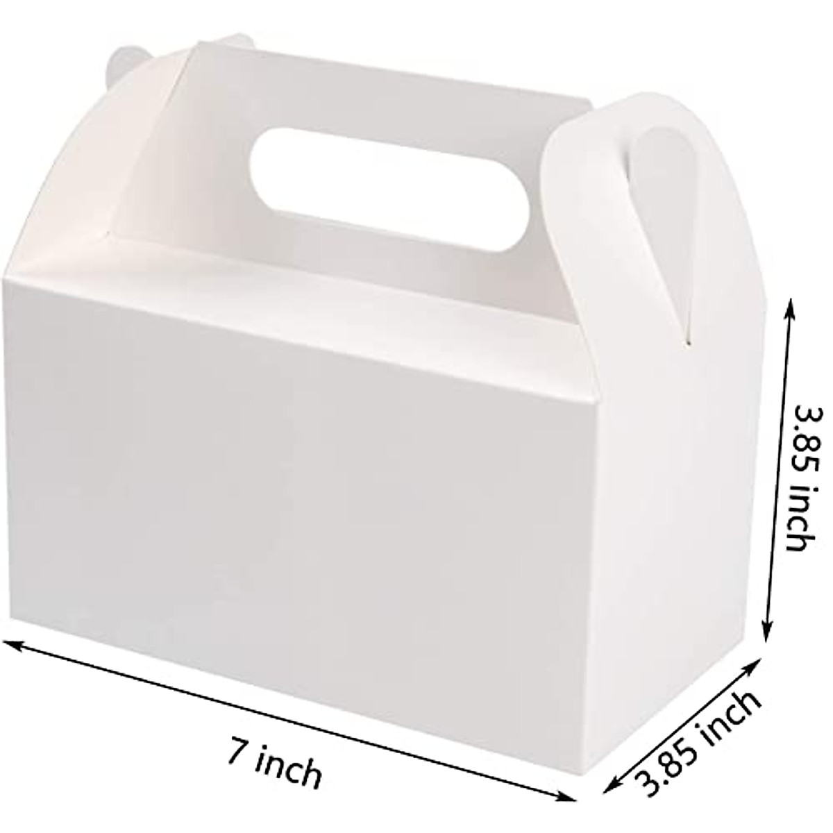 LOKQING 7x3.85x3.85 Inches Party Favor Boxes White Treat Boxes Gable Boxes Paper Gift Boxes for Baby Showers Birthday Party Wedding(25 Pack)