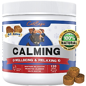 Calming Chews for Dogs - Dog Anxiety Relief - Dog Calming Treats - Dog Calming Chews 120 Count - Chicken Flavor