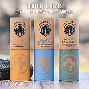 Rhino Wax - Healing Dog Nose Balm 2oz - Natural Snout Soother for Dogs - For Dry, Cracked, Irritated Noses - Dog Nose Butter - Dog Nose Moisturizer - 100% Natural Ingredients - Lick-Safe - Made in USA