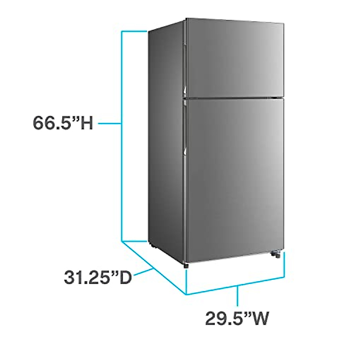 Avanti FF18D3S-4 FF18D cu.ft. Apartment Size Refrigerator​, Full Fridge Free Technology Prevents Frost Build-up with Adjustable Shelves, Door Bins & Crisper Drawers, 18 cu. ft, Stainless Steel