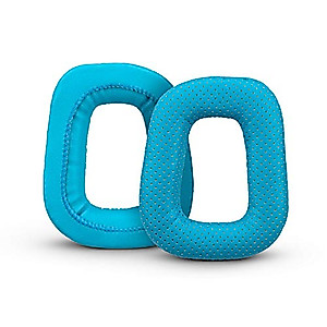BRAINWAVZ Upgraded Earpads for Logitech G35 G930 G430 F450 Headphones - Made with Premium Vegan Leather, Genuine Memory Foam, Improves Comfort, Sound Isolation Ear Pads (Turquoise)