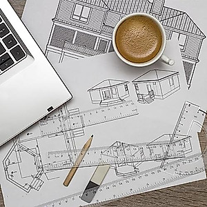 6 Inch 8 Inch 12 Inch Plastic School Rulers, 3 Pack Clear Ruler with Inches and Centimeters Drafting Office Tools for Student School Office