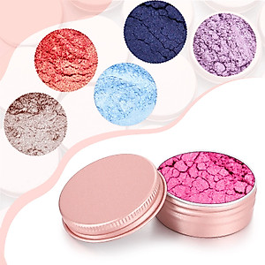 Patelai 64 Pieces Lip Balm Tin Containers Screw Top Round Tin Cans Aluminum Jar with Screw Lid, Empty Bottle Travel Cosmetic Sample Container for DIY(0.5 oz,Rose Gold)