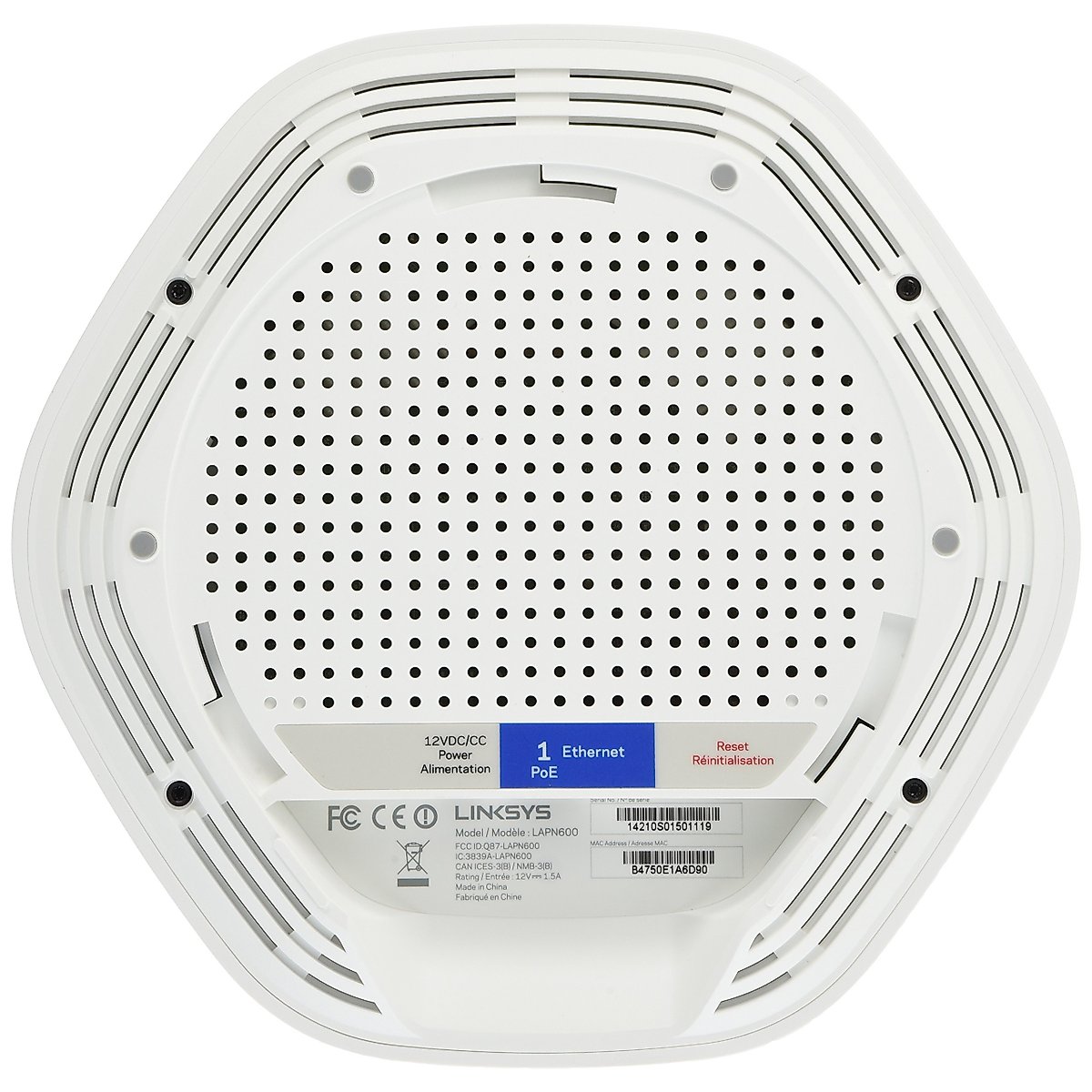 Linksys LAPN600: Wireless Business Access Point, Wi-Fi, Dual Band 2.4 + 5 GHz N600, PoE, Range Extension via WDS and Workgroup Bridge (White)