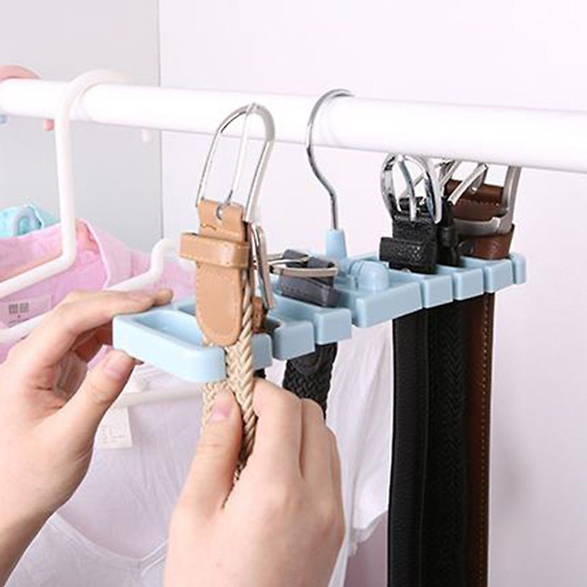 OKOKMALL US--Closet Storage Rack Tie Belt Scarf Organizer Space Saver Rotating Hanger Holder