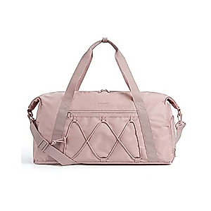 Gym Bag for Women, BAGSMART Sports Travel Duffel Bag With Shoe Compartment & Wet Pocket, Carry On Weekender Duffel Bag, Water Resistant Sports Gym Tote Bags Swimming Yoga - Pink