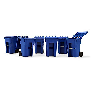 First Gear Set of 6 Blue Garbage Trash Bin Containers Replica 1/34 Models