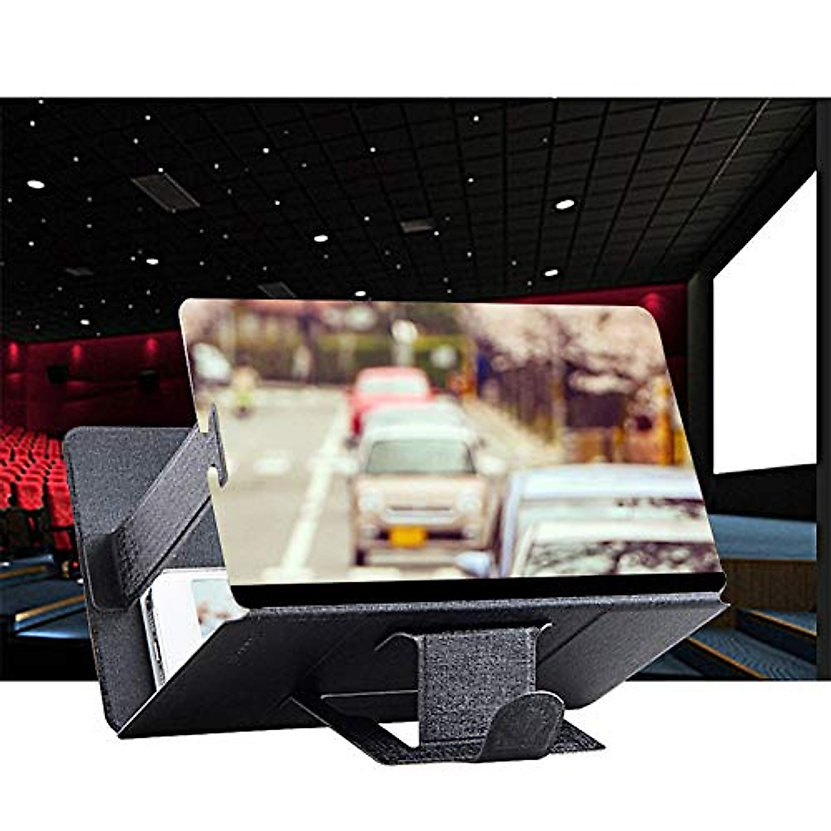 MOHALIKO Screen Magnifier, Phone Screen Magnifier, 8inch Desktop HD Phone Screen Magnifier Video Enlarge Amplifier Stand Holder for All Smart Phone Model Purple