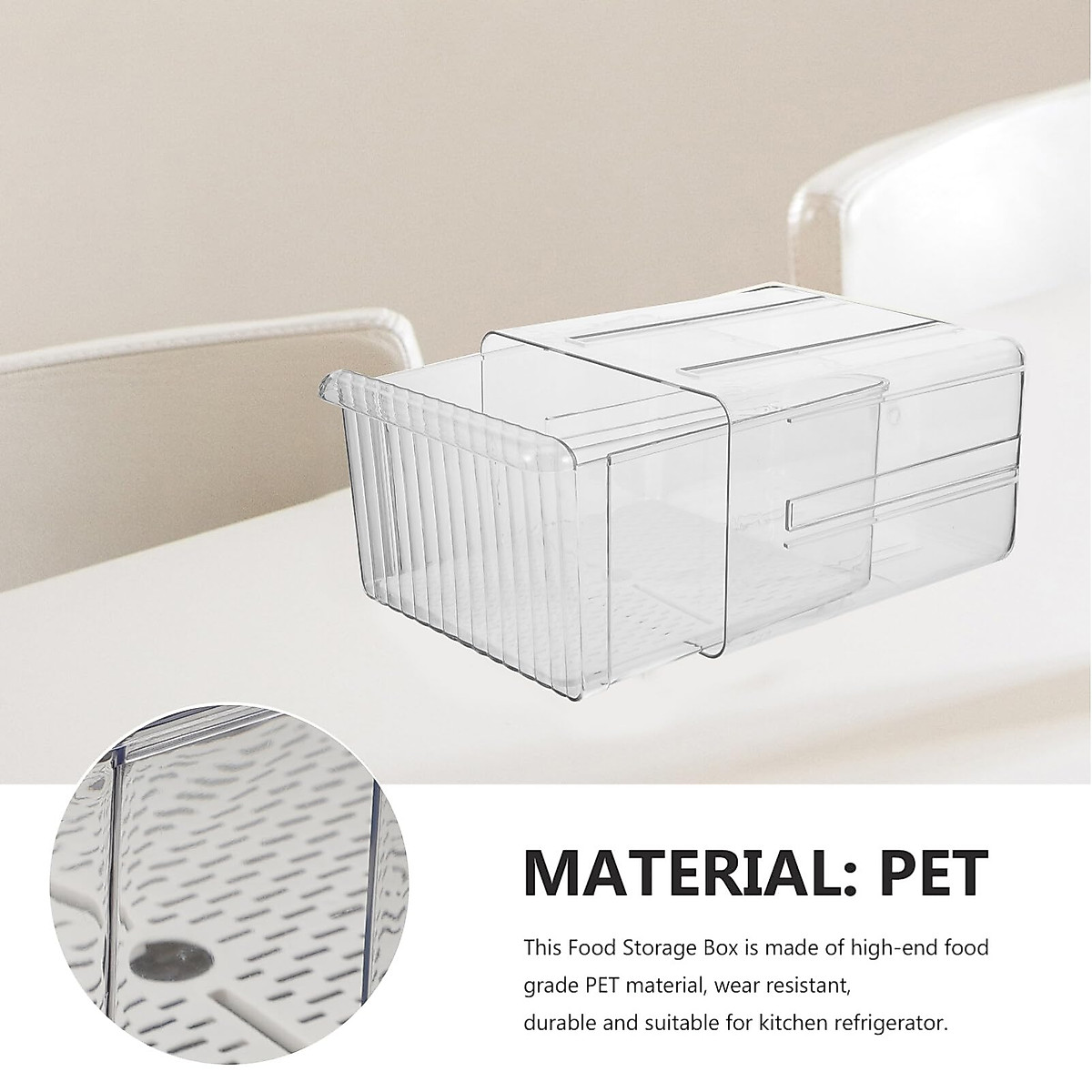 Angoily Refrigerator Storage Box Stackable Storage Drawers Refrigerator Storage Bin Drawer Refrigerator Organizer Bin Drawer Stackable Storage Bin Drawer Superimposed Crisper Plastic