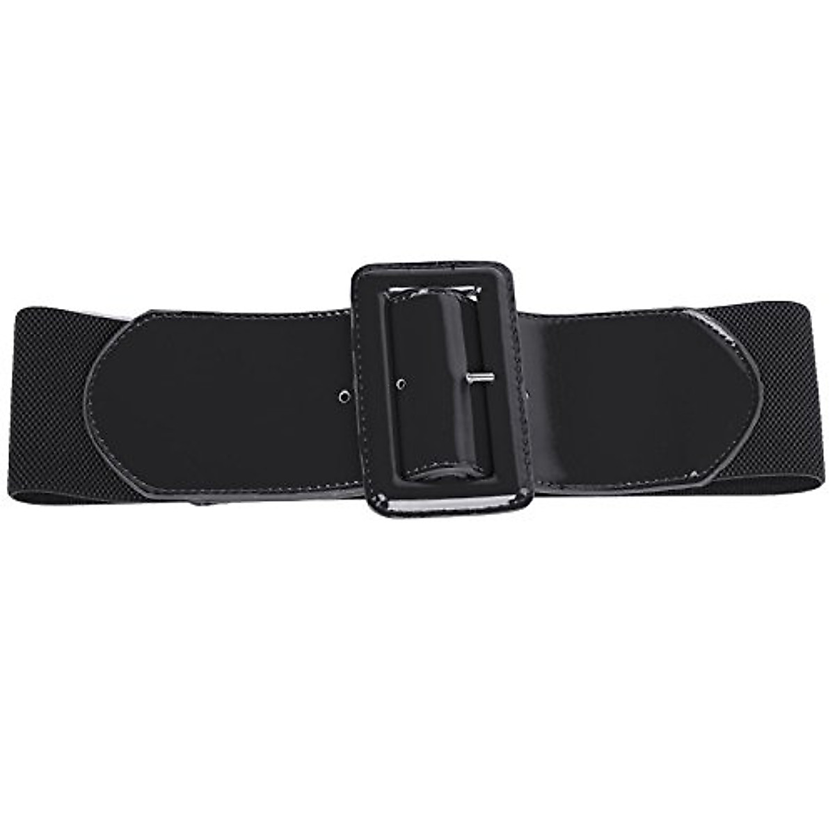 GRACE KARIN Women's Stretchy Belt 1950s 3 Inch Wide Elastic Belts Black M