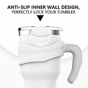 Tumbler Handle Fits for 30 OZ YETI Rambler,Rtic Mug-Previously Design,Sic,OZARK TRAIL & More Tumbler Travel Mug | BPA FREE（Handle Only） (White)