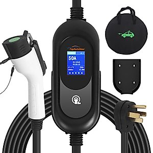 TopAutoGear Electric Vehicle Charger 50 Amp,Level 2 Portable EV Charging Station with 25 FT Cord Super Fast Car Charging Station, NEMA14-50, Compatible Indoor/Outdoor EVSE SAE J1772