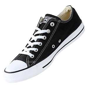 Converse M9166- Chuck Taylor All Star Unisex Ox Low Top Black Sneakers, 8 Women/6 Men