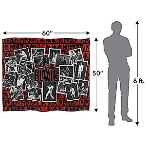 Elvis Presley Blanket, 50"x60", Comeback to 68 Silky Touch Sherpa Back Super Soft Throw Blanket