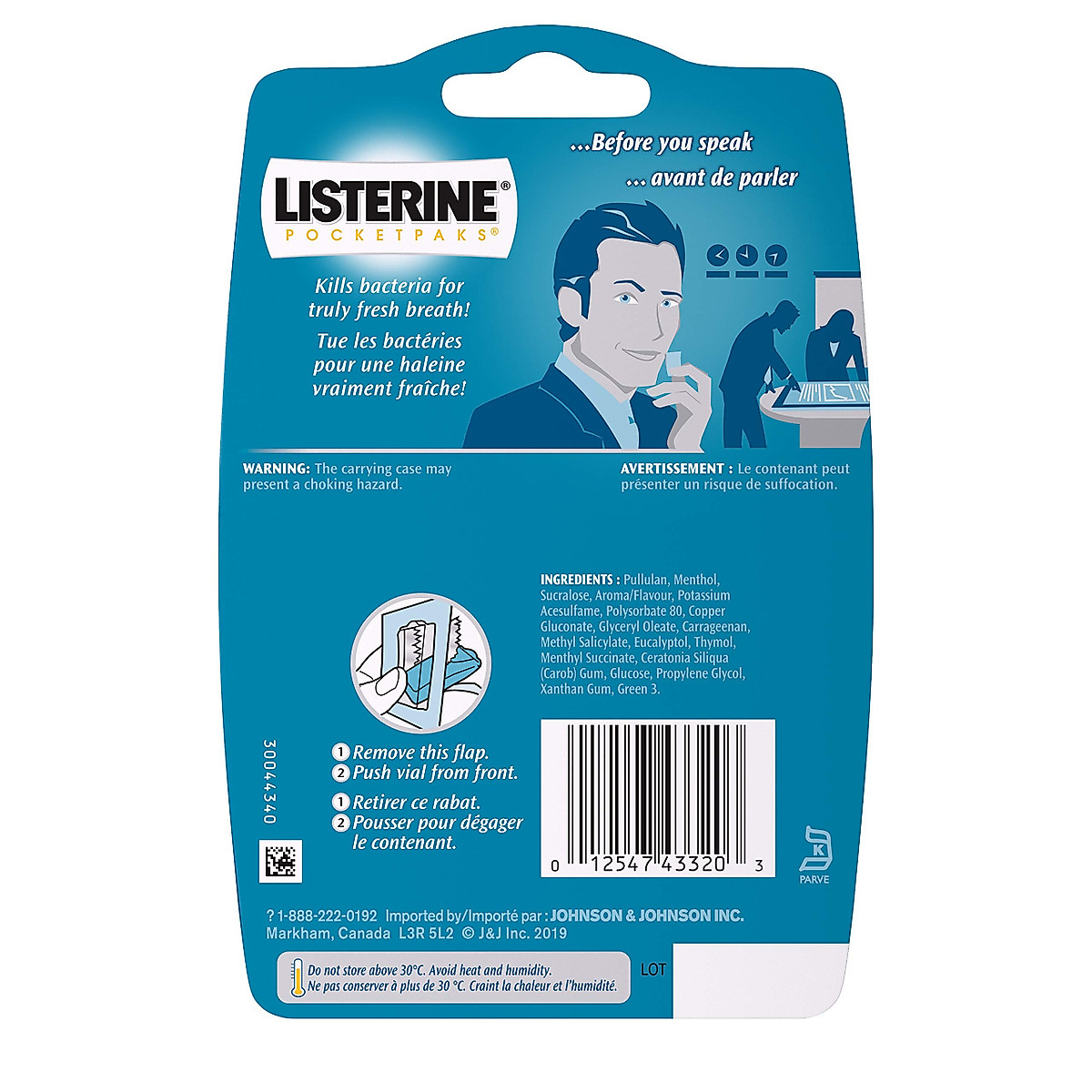 Listerine PocketPaks Breath Strips, Cool Mint, 72 Count (Pack of 2)